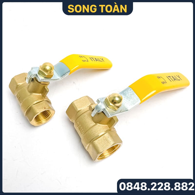 Van Bi Đồng Thau Khoá Nước 90 Độ Bằng Tay Gạt 13 17 21 27 34 42 49 60 ...